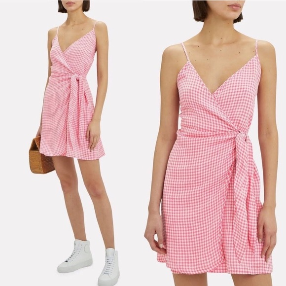 Rails | Dresses | New Rails Malia Pink Gingham Mini Dress Linen Blend ...